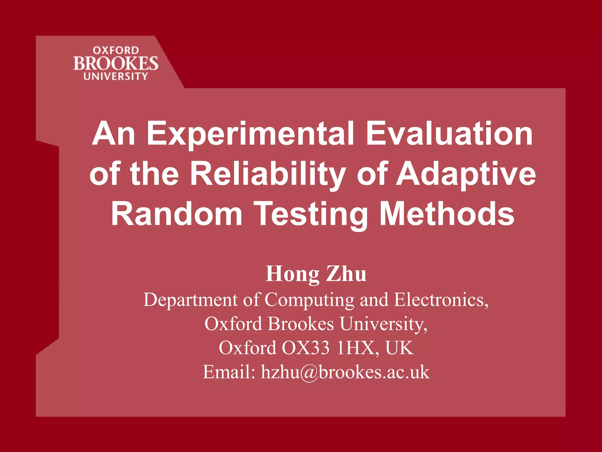 an-experimental-evaluation-of-the-reliability-.ppt