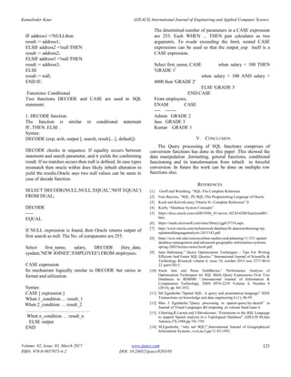 An Illustrative Approach to Use SQL Functions: A Review | PDF