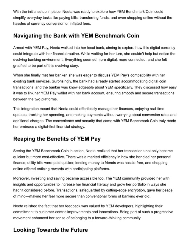YEM Pay: An Indian woman in a bank paying with YEM | PDF
