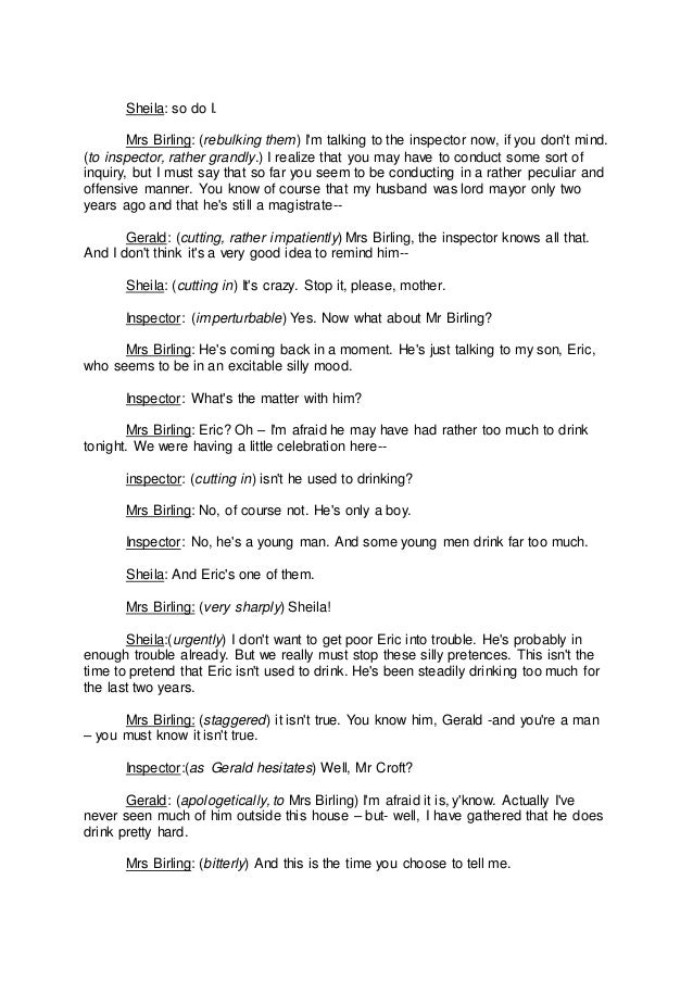 An Inspector Calls Act 2 Year 10