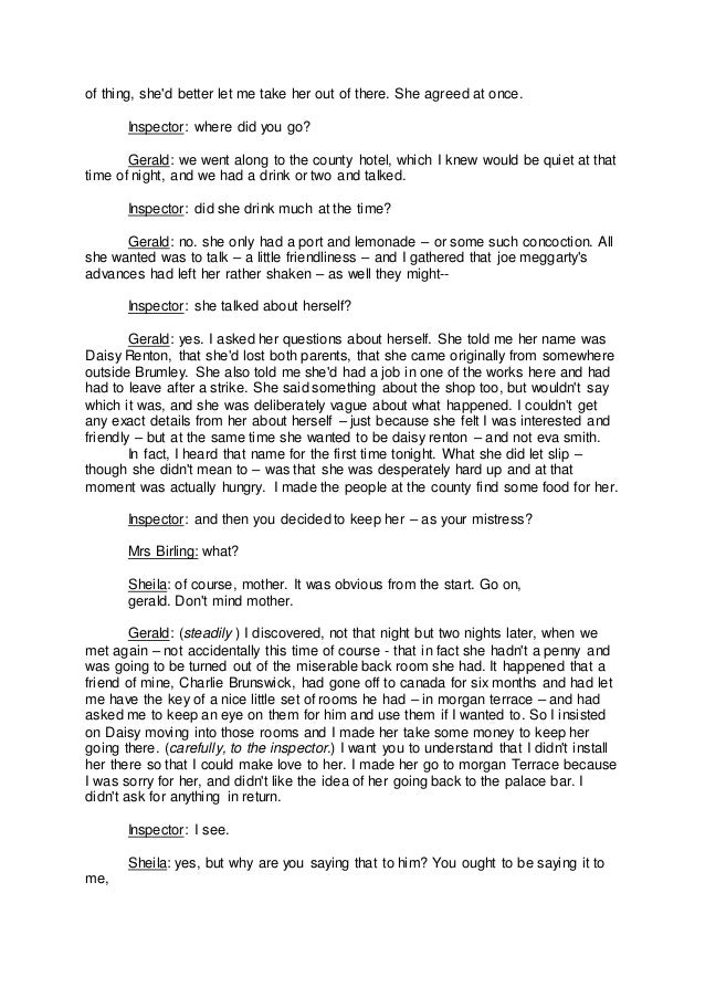 Summary Inspector Calls Act 2 at Tracey Parmelee blog