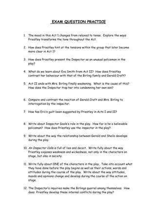 An inspector-calls-revsion-pack | PDF