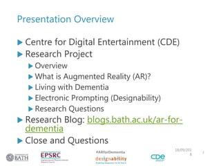 Investigating Augmented Reality as a Cognitive Prosthesis for People ...