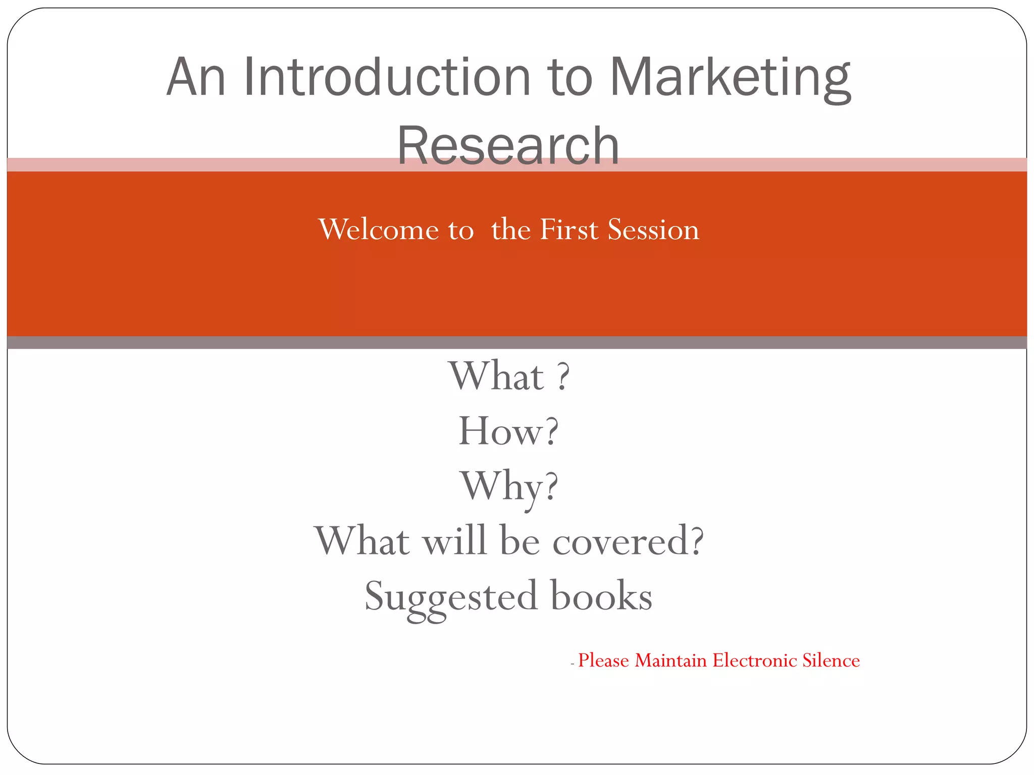An Introduction To Marketing Research | PPT