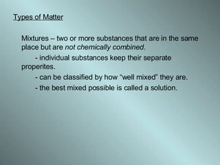 An Introduction To Matter | PPT | Chemistry | Science