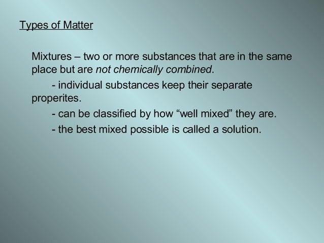 An Introduction To Matter | PPT | Chemistry | Science