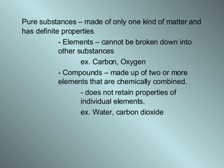 An Introduction To Matter | PPT | Chemistry | Science