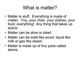 An Introduction To Matter | PPT