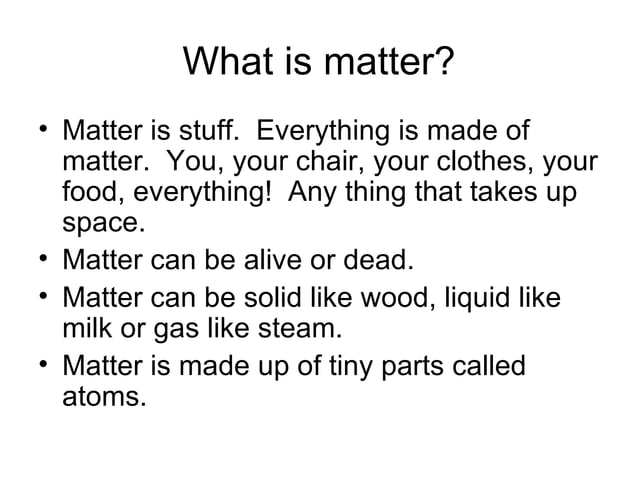 An Introduction To Matter | PPT
