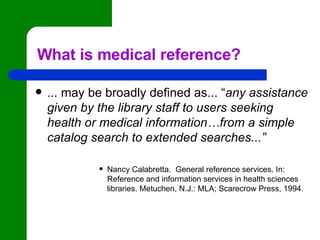 An introduction to medical reference | PPT