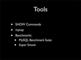 An introduction to mysql Performance Optimization (2008) | PPT