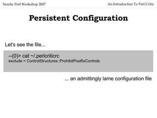 An Introduction To Perl Critic | PPT