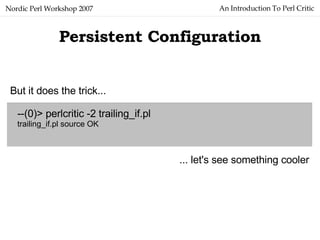 An Introduction To Perl Critic | PPT