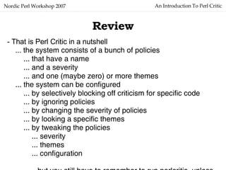 An Introduction To Perl Critic | PPT