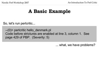 An Introduction To Perl Critic | PPT