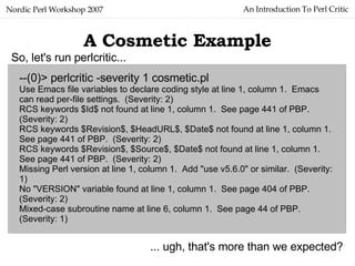 An Introduction To Perl Critic | PPT