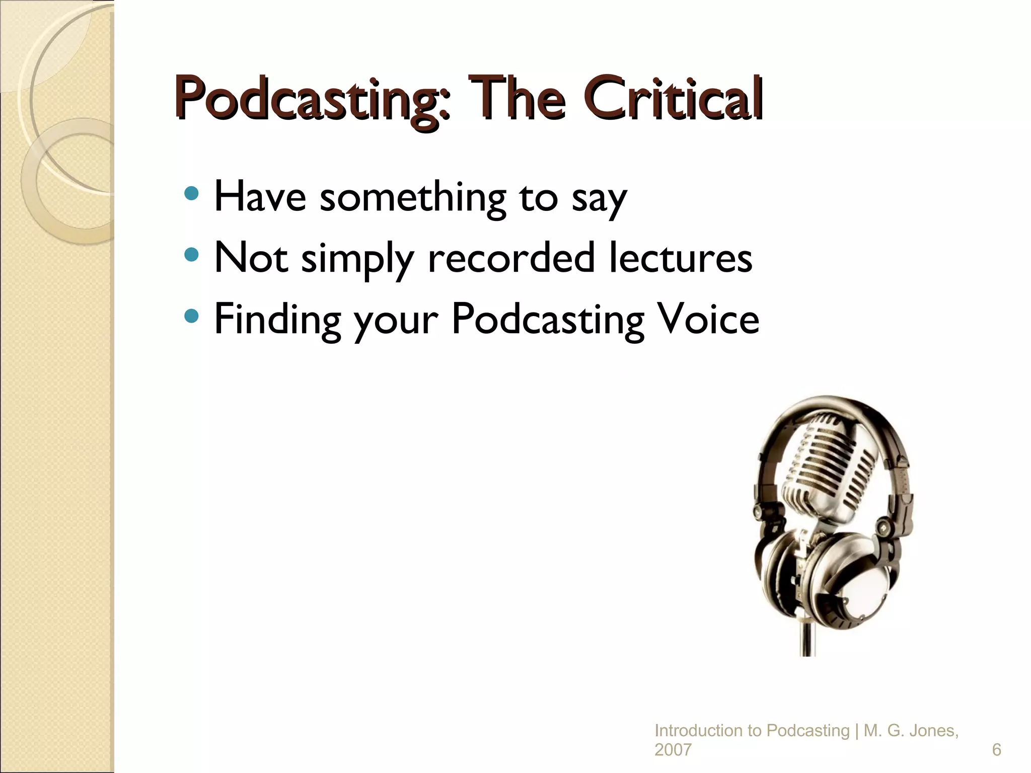 An introduction to Podcasting | PPT