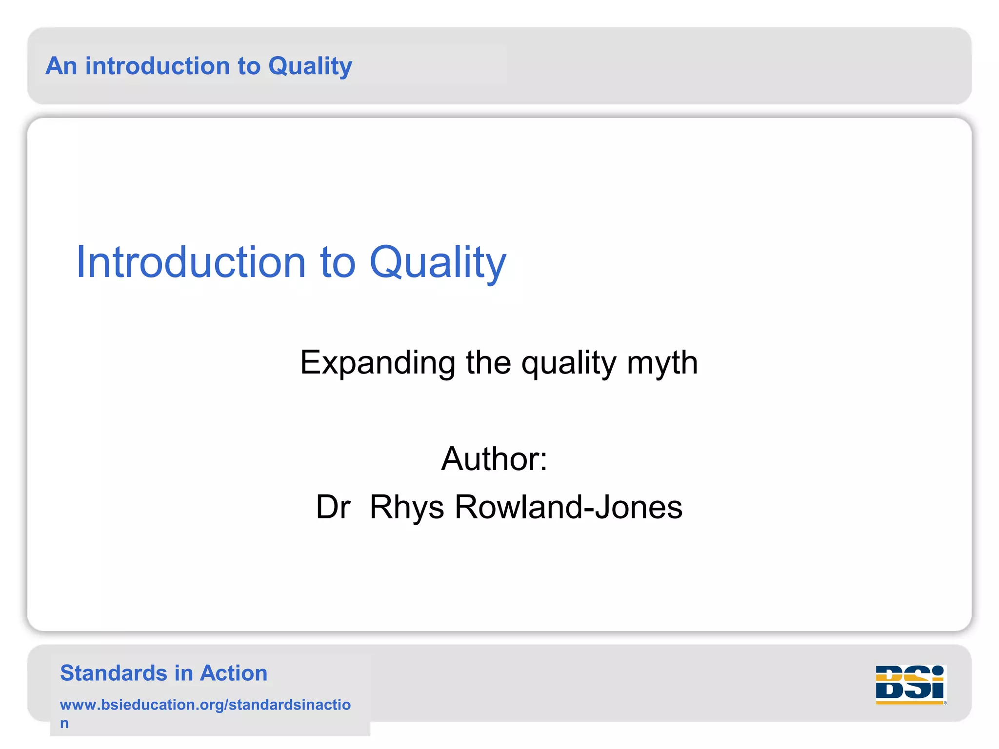 An introduction-to-quality | PPT