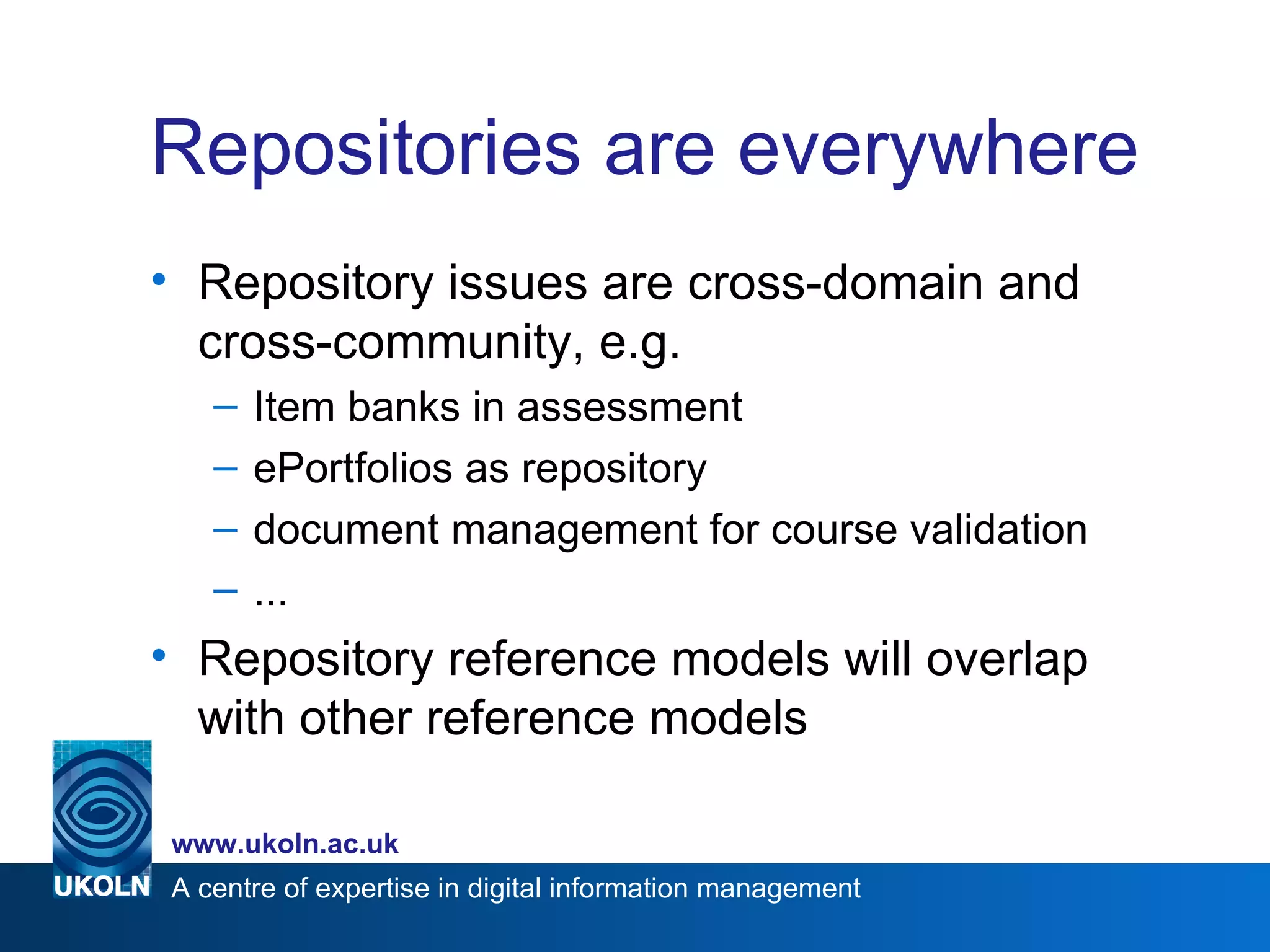 An introduction to repository reference models | PPT