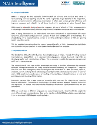 An Introduction To XBRL | PDF