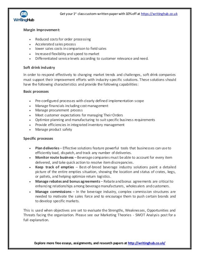 An investigation into the soft drinks industry