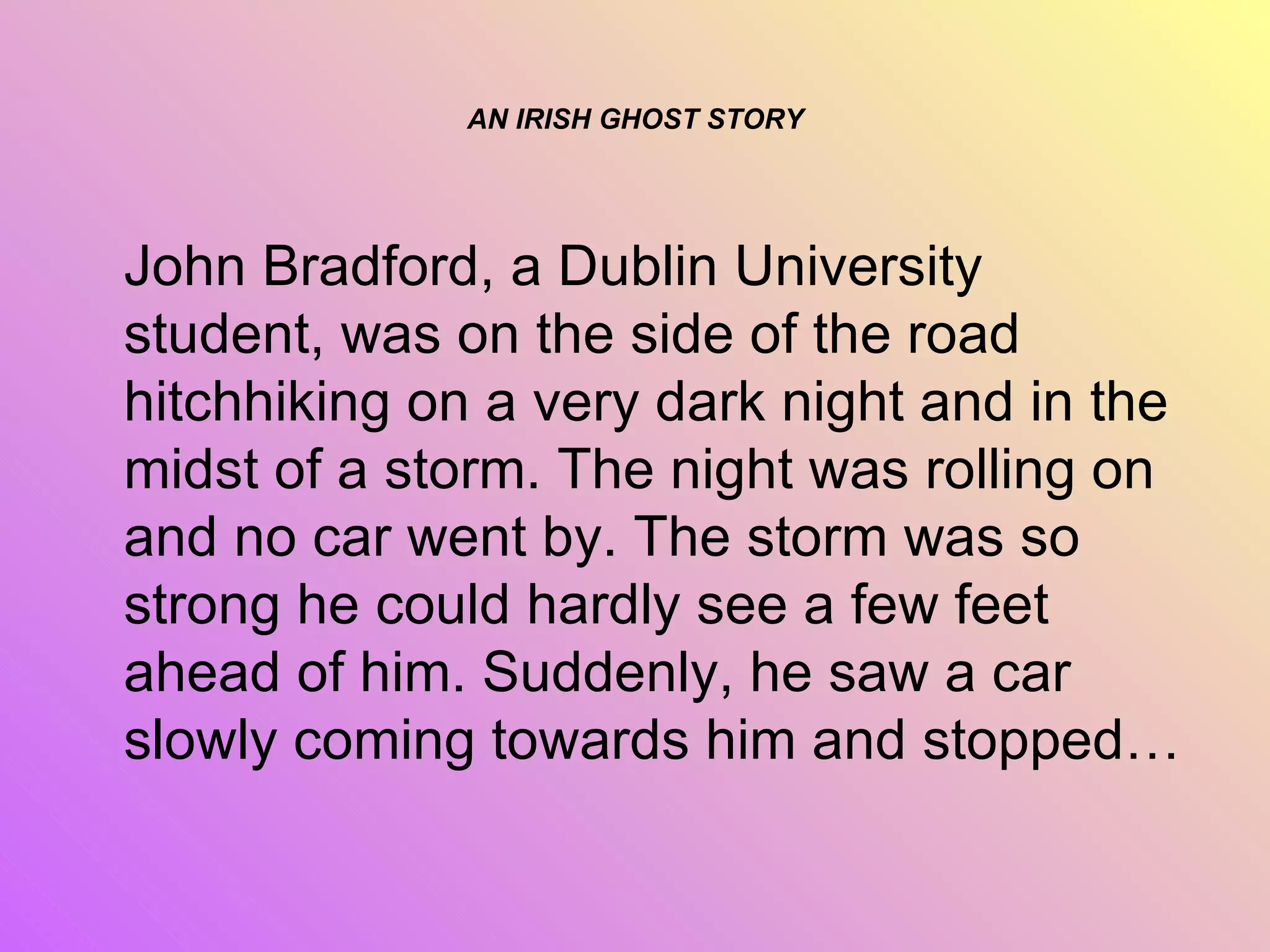An Irish Ghost Story | PPT