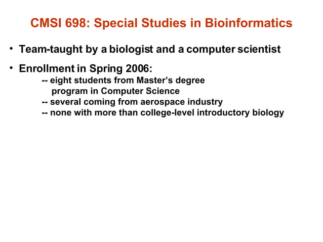 An Open Source Framework For Teaching Bioinformatics Ppt Computing 6053