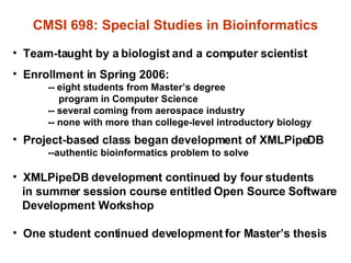 An Open Source Framework for Teaching BIoinformatics | PPT