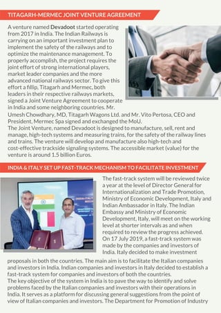 An overview of India Italy trade relation today and tomorrow | PDF