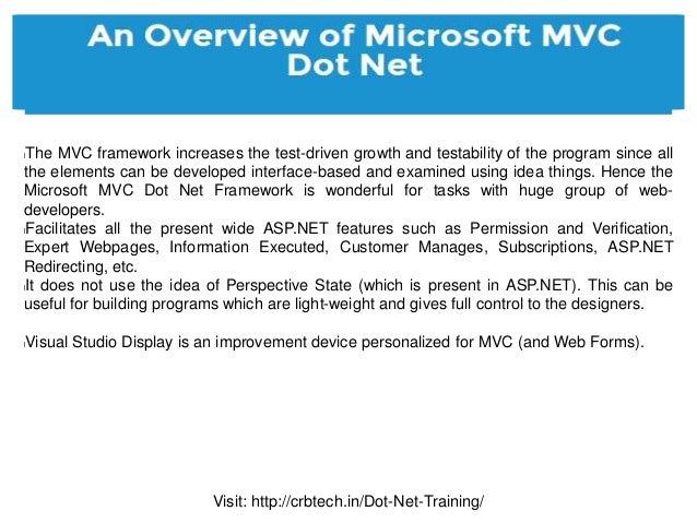 An Overview of Microsoft MVC Dot Net