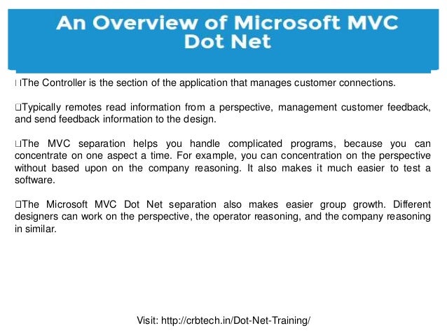 The Microsoft MVC .Net Overview