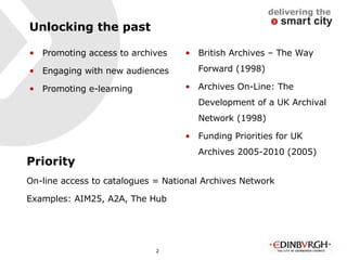 An Overview of On-Line Developments in Scottish Archives | PPT