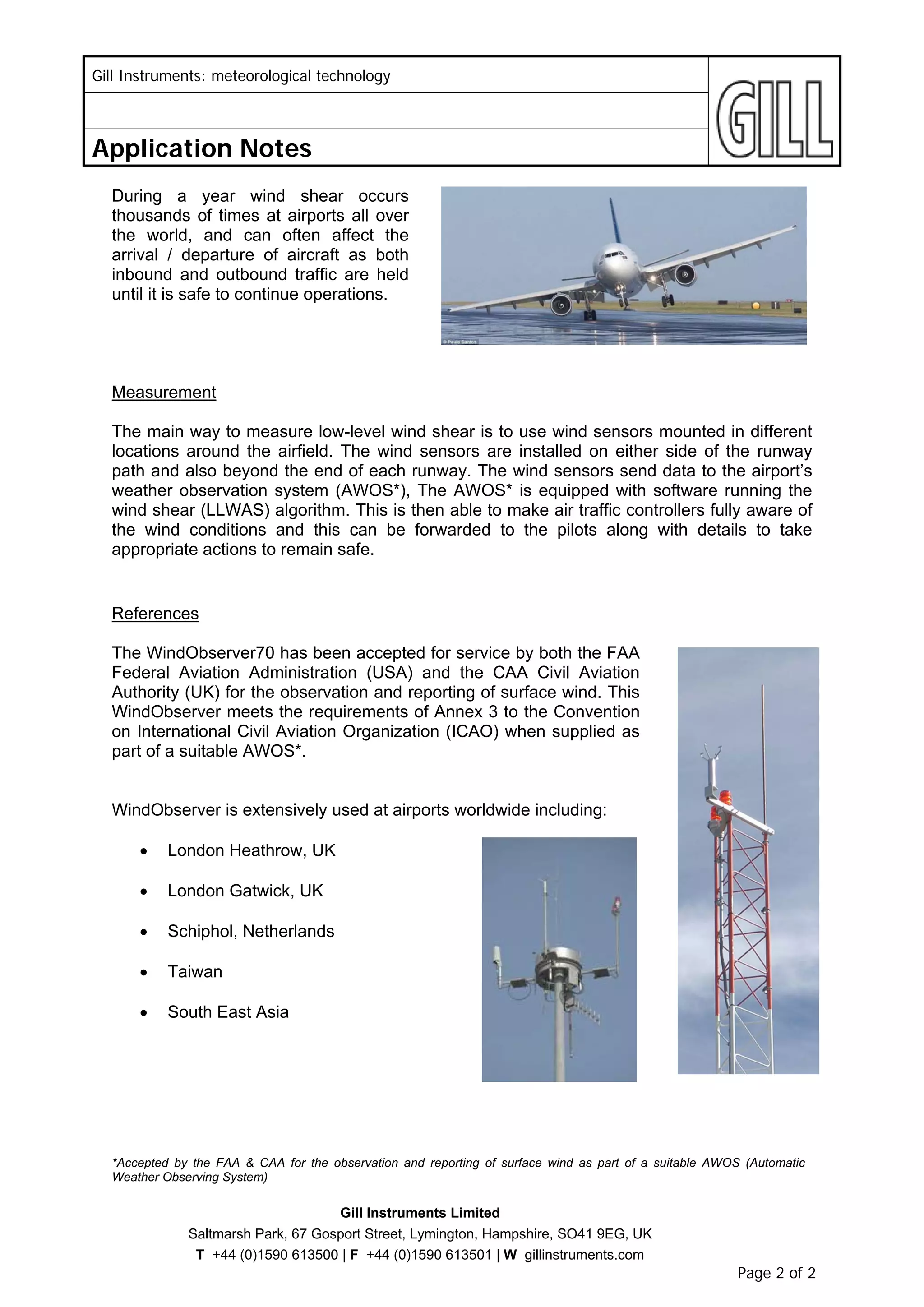 Wind measurement in Airport operations [CRITICAL APPLICATION] | PDF