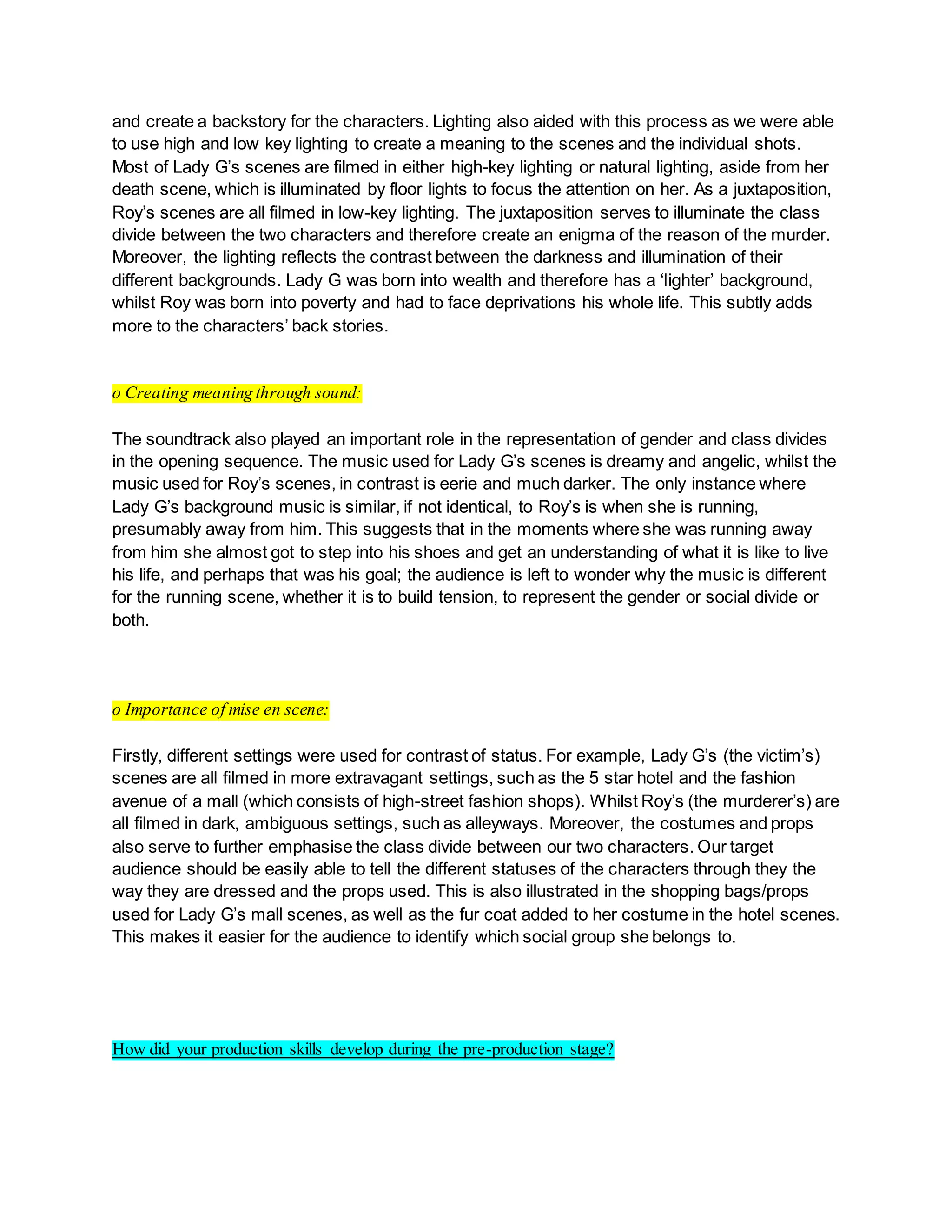 Creative Critical Reflection 3 | DOCX | Video Production | Content Production