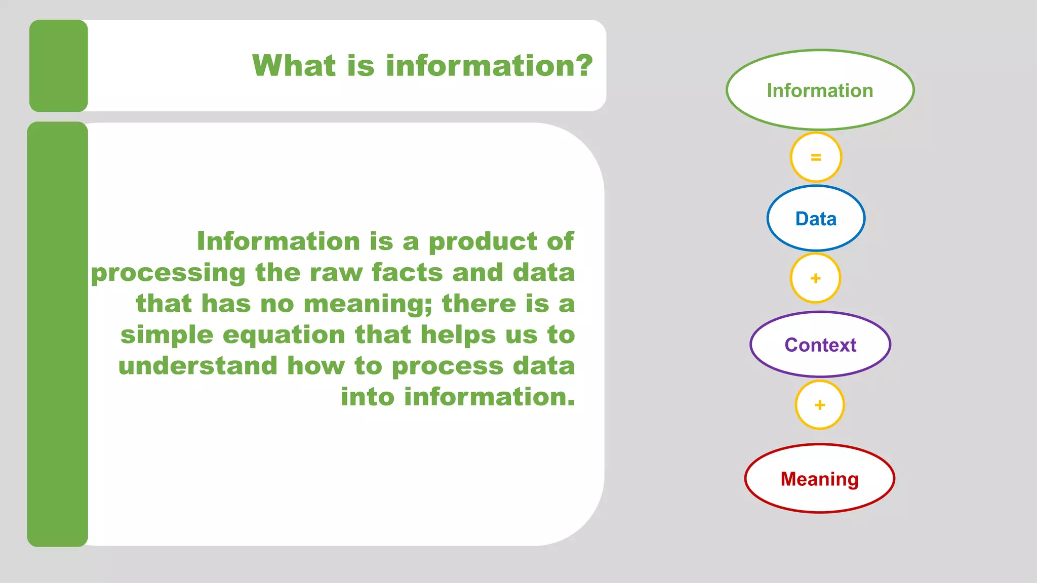 ICT - data, information and knowledge | PPT