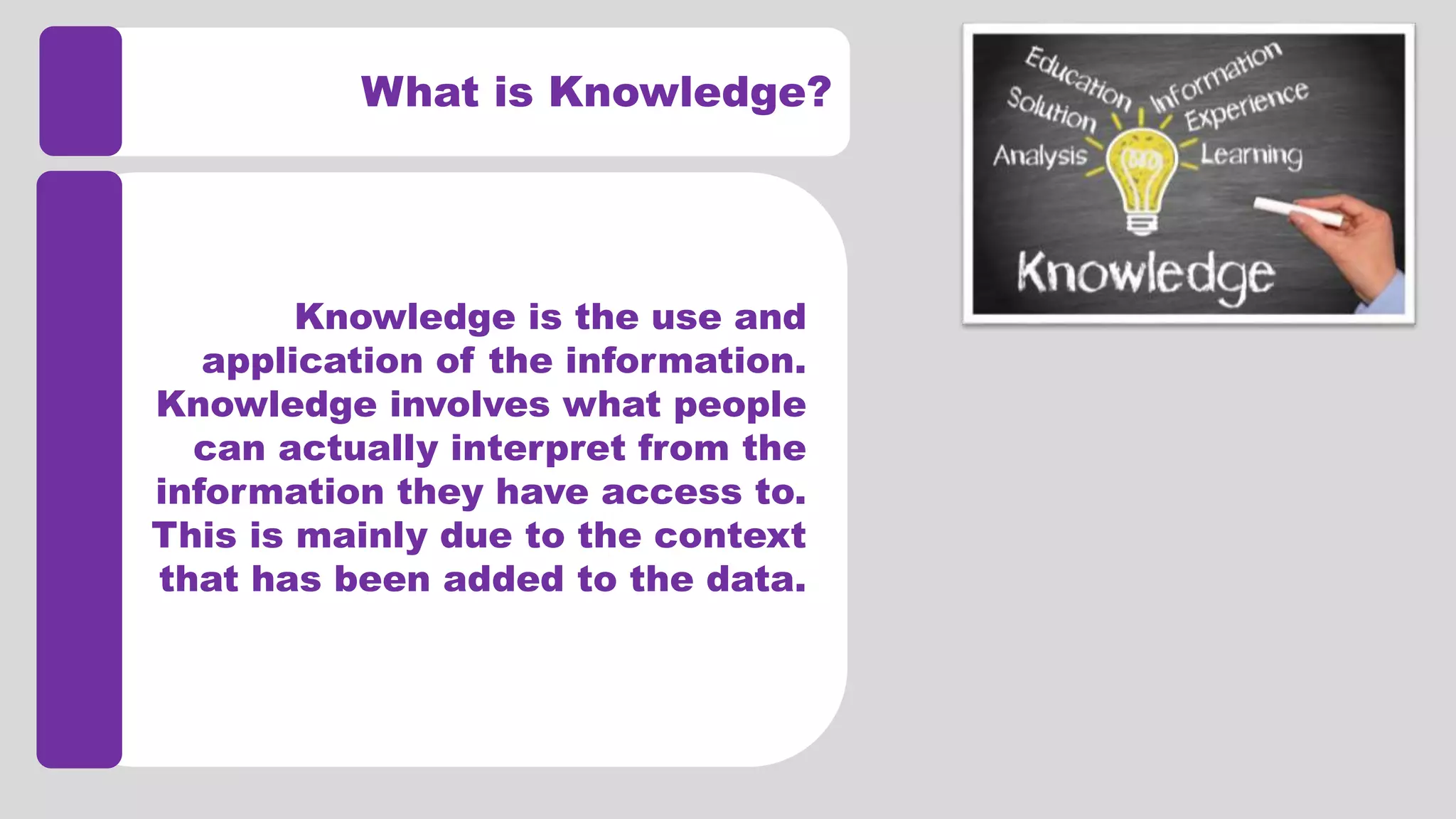 ICT - data, information and knowledge | PPT