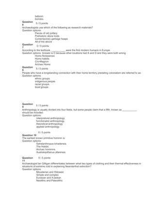 An310 cultural anthropology exam 1 answers (ashworth college) | PDF
