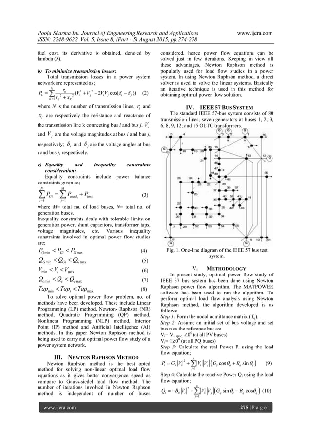 Evaluation of IEEE 57 Bus System for Optimal Power Flow Analysis | PDF