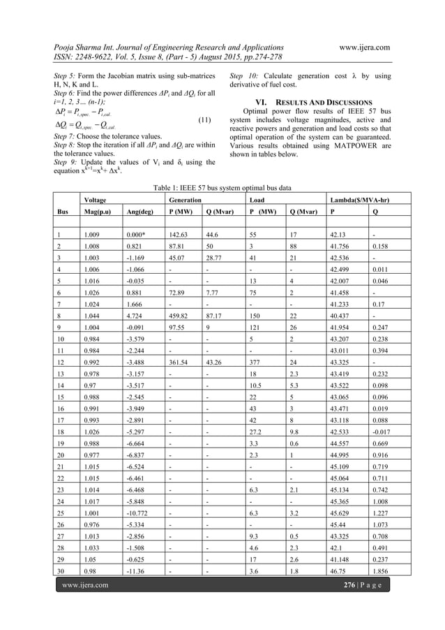 Evaluation of IEEE 57 Bus System for Optimal Power Flow Analysis | PDF