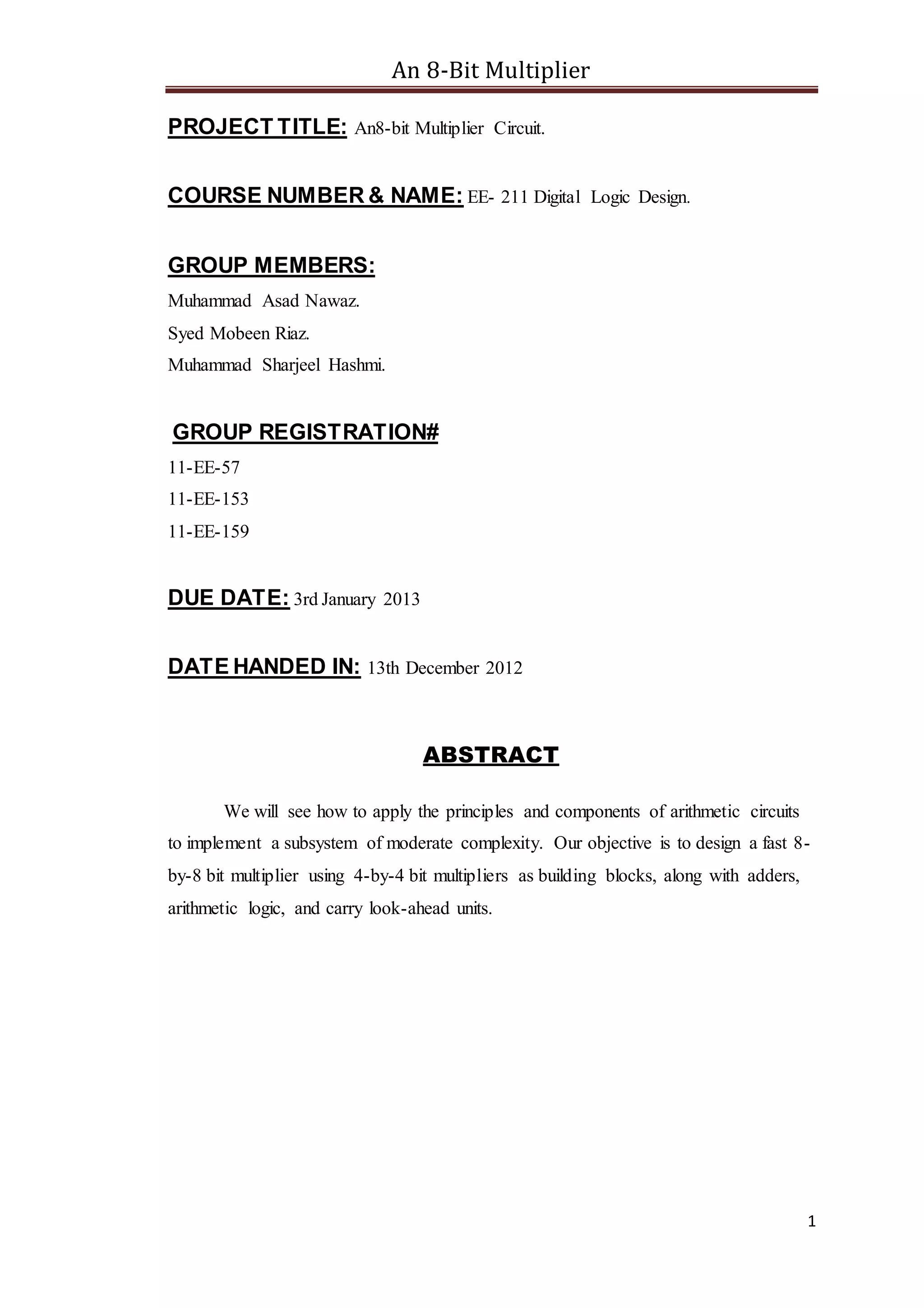 An 8 bit_multiplier | DOCX