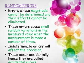 Errors: types, determination and elimination | PPT