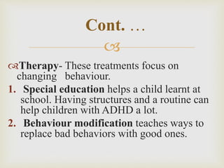 Attention Deficit Hyperactivity Disorder (ADHD) | PPTX | Brain and ...