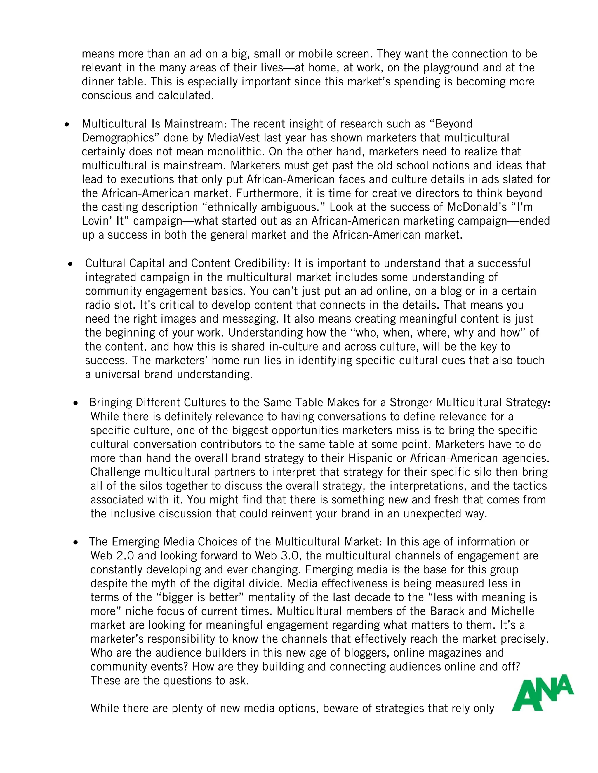 Multicultural Marketing Strategy | PDF