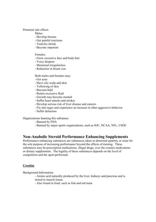 Anabolic Steroids And Performance Enhancing Substances (2) | PDF