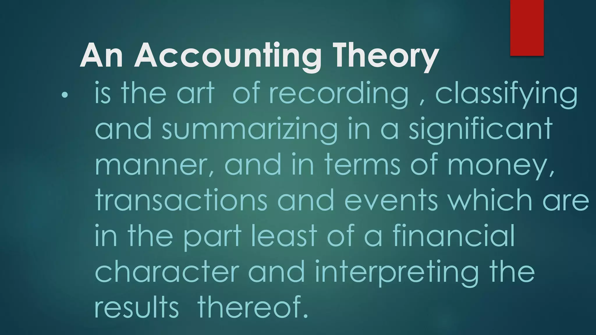 An accounting theory | PDF