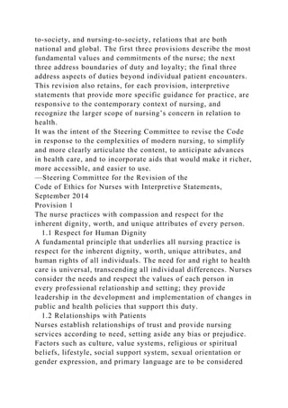 ANA CODE OF ETHICSAPPENDIXBPrefaceThe Code of Ethics for N.docx