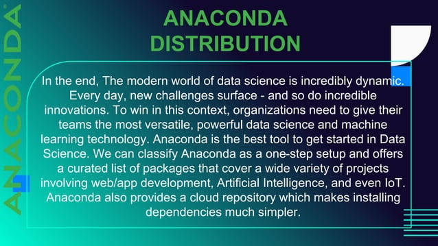 anaconda.pptx | Operating Systems | Computer Software and Applications