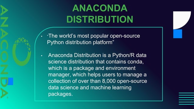 anaconda.pptx | Operating Systems | Computer Software and Applications
