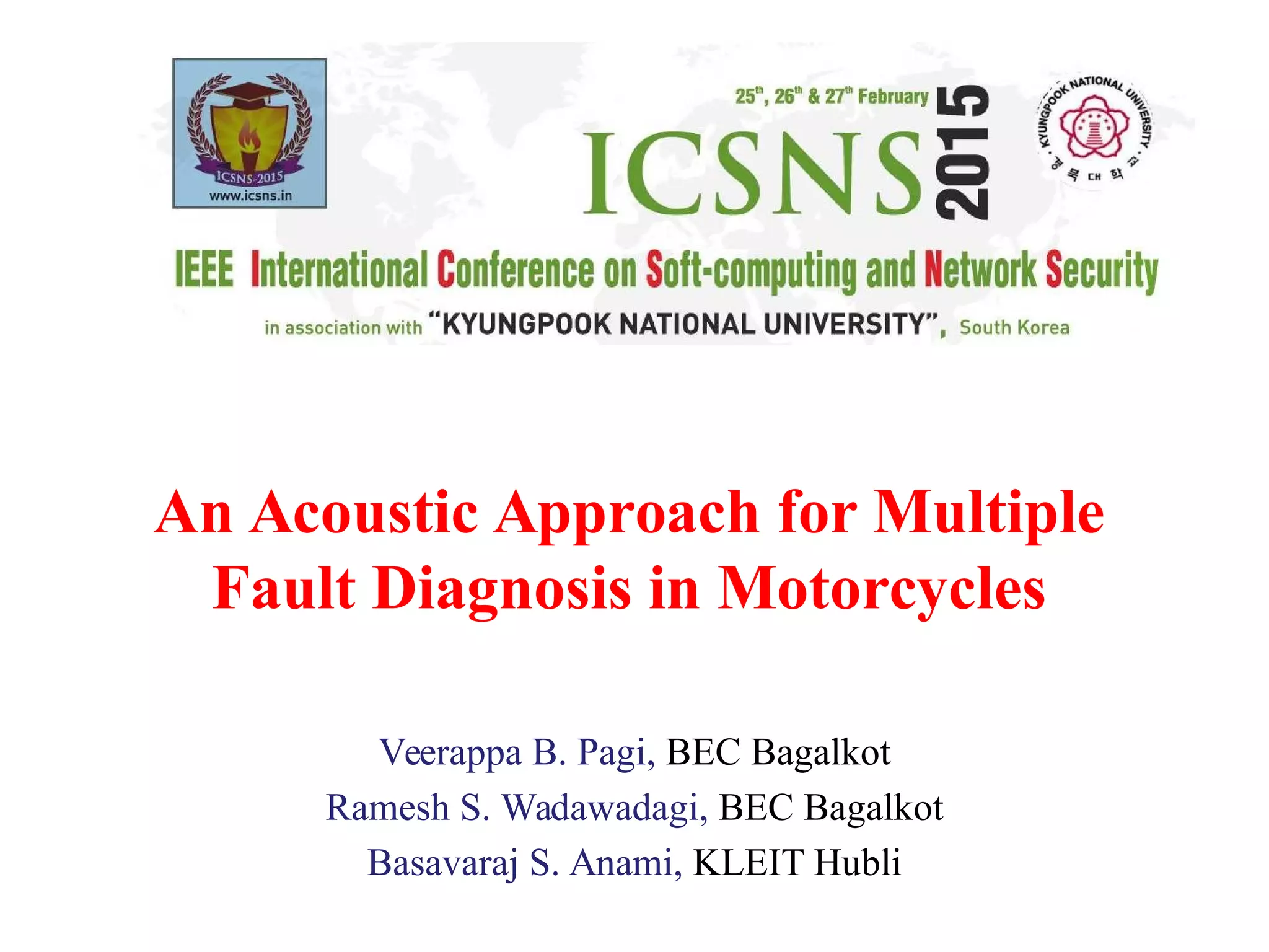 An acoustic approach for multiple fault diagnosis in motorcycles | PDF