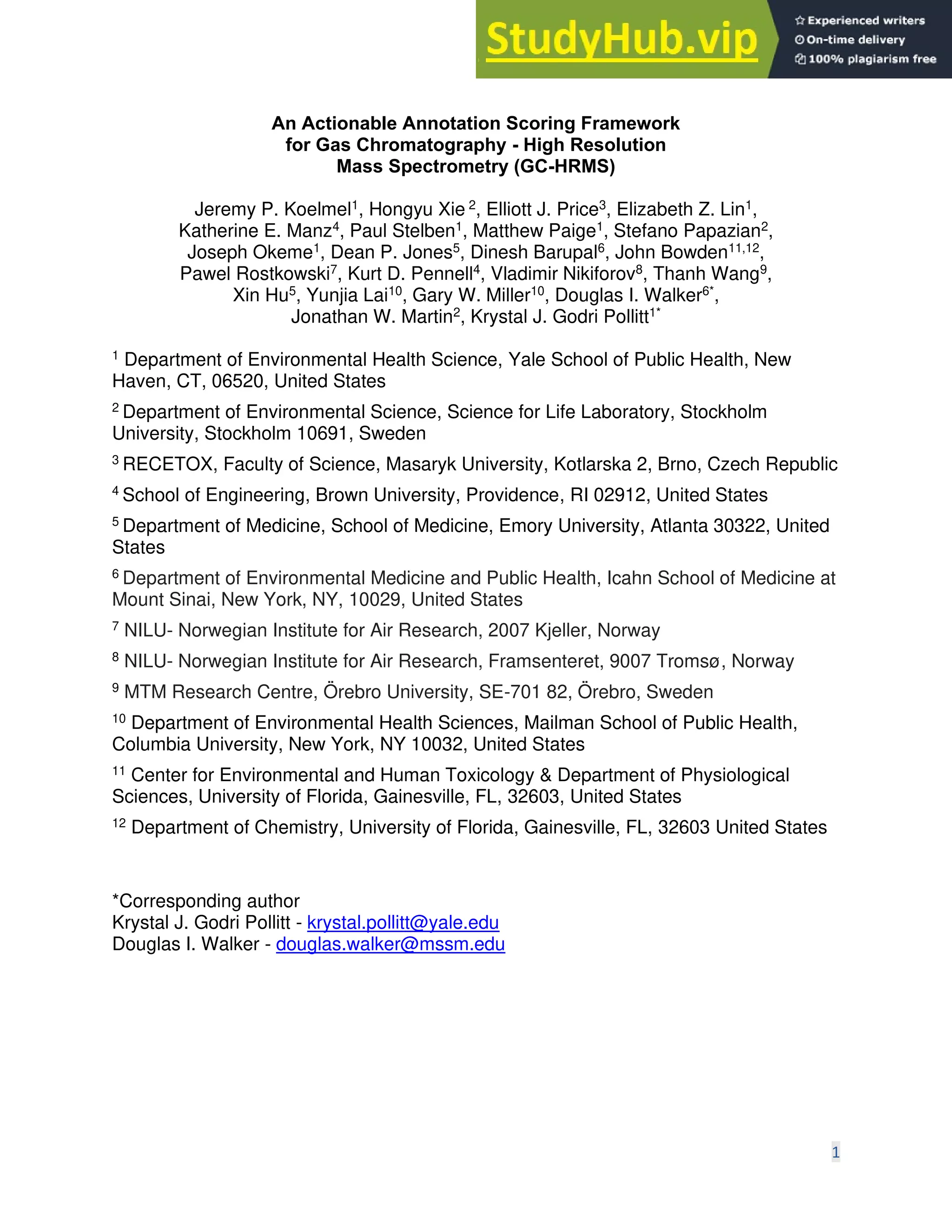 An Actionable Annotation Scoring Framework For Gas Chromatography ...